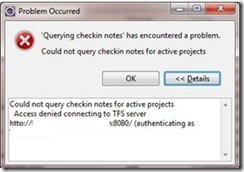ALM - Team Foundation Server and More: Eclipse and TEE - TFS access denied troubleshooting tips