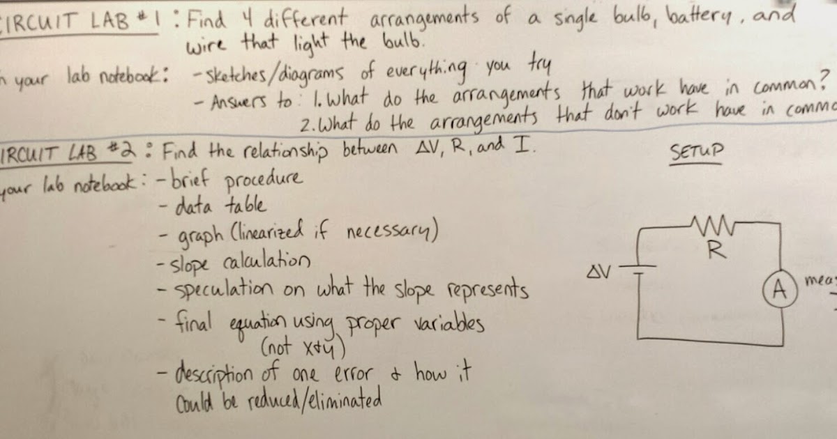 Volkening's Physics Classes: Circuit Lab #1 and Circuit Lab #2