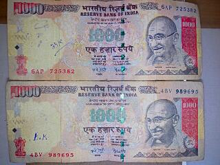 Fake Rs.1000 Indian Currency Notes