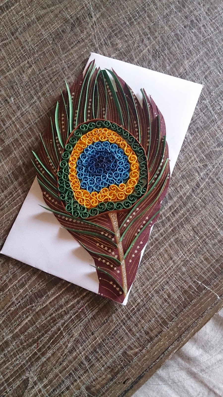 Love for Quilling: Quilled peacock feather