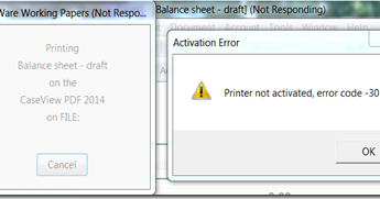 MPECS Inc. Blog: CaseWare Working Papers Error: Printer not activated ...