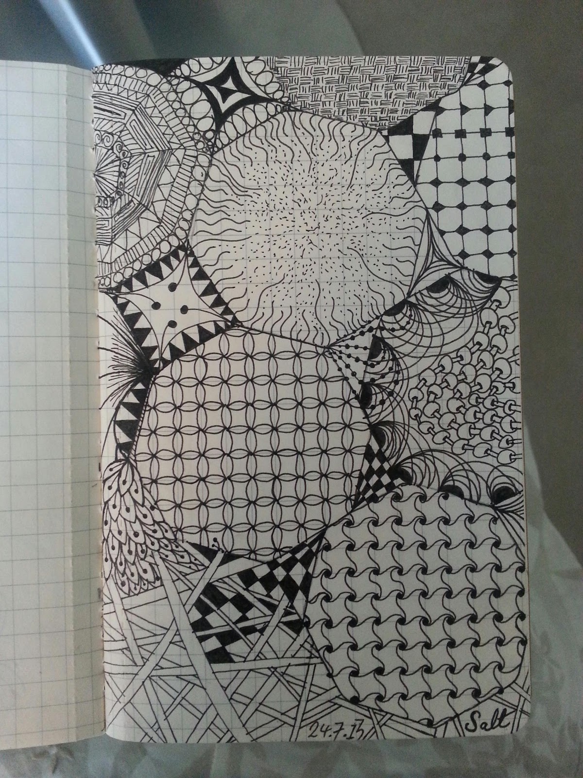 Machine Knitting and Zentangle Love: July 2013