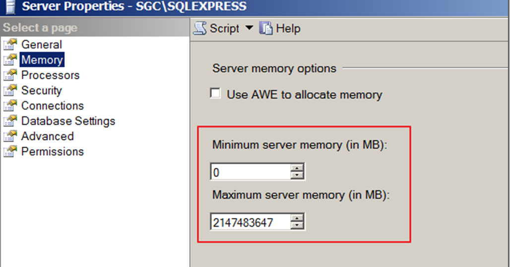 Sp Configure Max Memory Min Memory Sql Panda