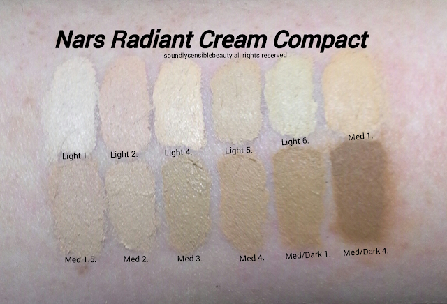 Nars Radiant Cream Compact Foundation; Review & Swatches of Shades
