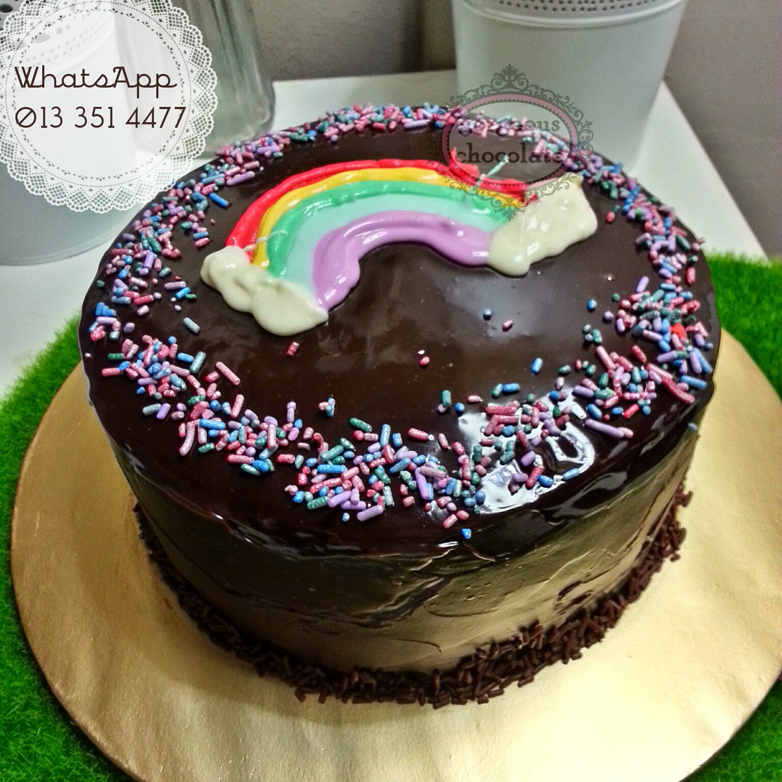 My Gorgeous Homemade Chocolate Rainbow Cake With Chocolate Ganache