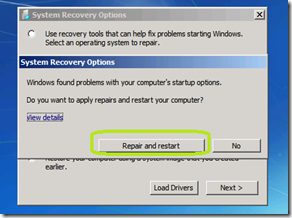 How to use the Windows RE recovery environment to recover a failed Windows 7 boot