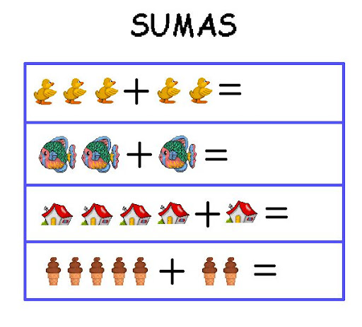 Sumas con figuras para niños - Imagui