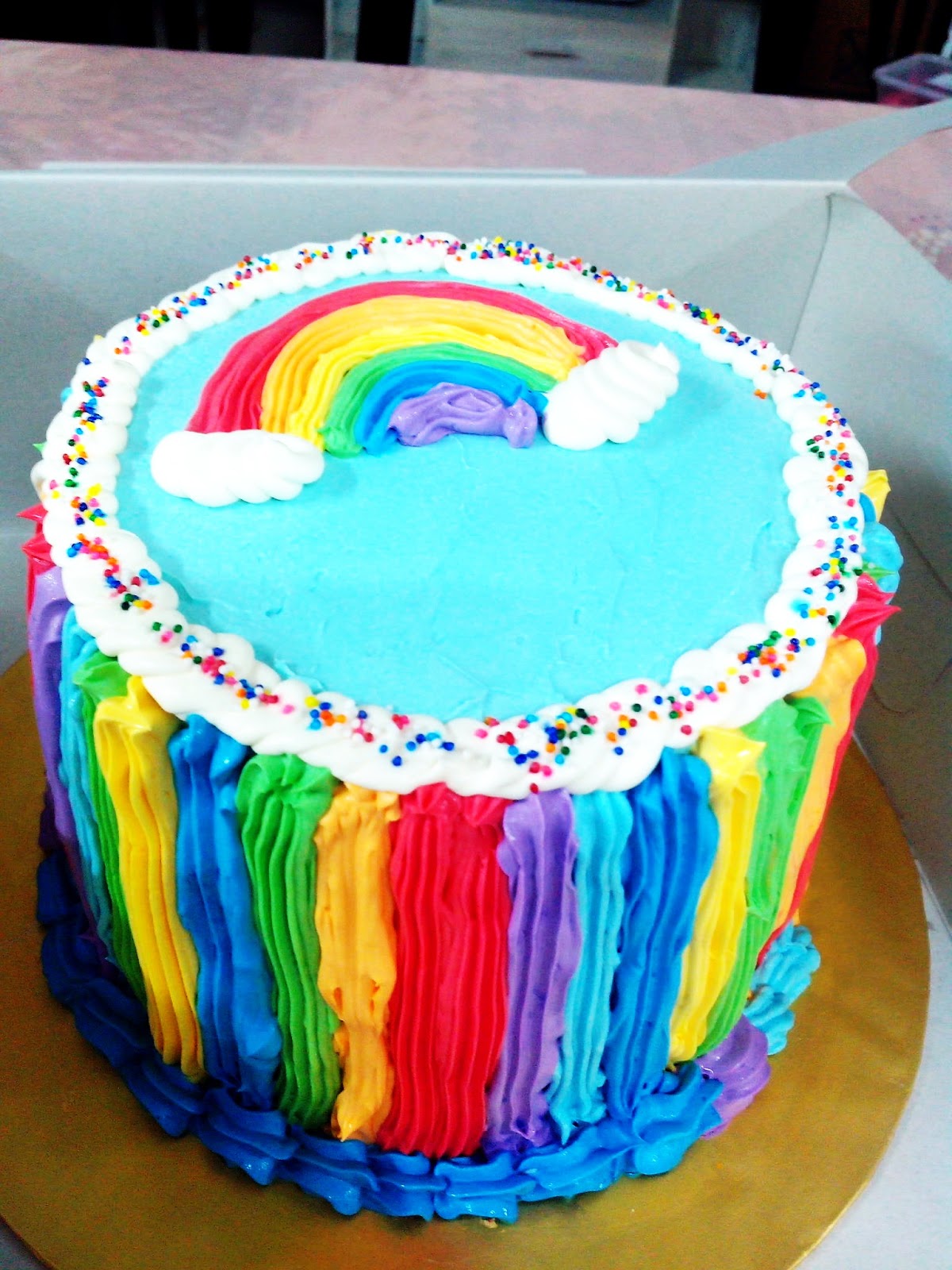 Rainbow Cake for Candy Buffet | Kek Pelangi | Candy Buffet ...