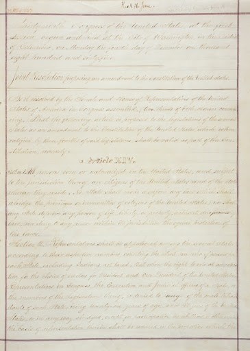 The House Joint Resolution proposing the 14th amendment to the ...