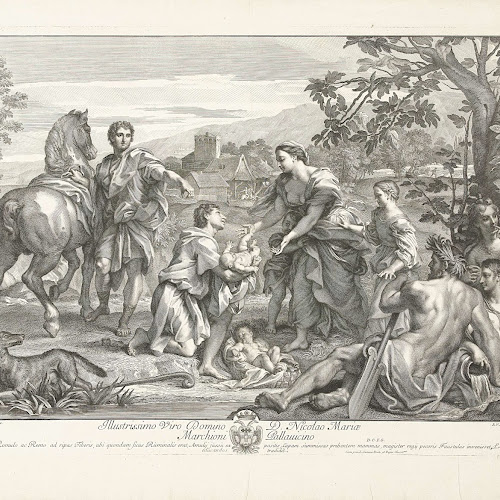 Faustulus brengt Romulus en Remus naar zijn vrouw, Robert van Audenaerd ...