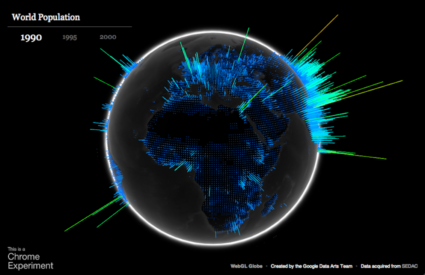 WebGL Globe by Google Data Arts Team | Experiments with Google