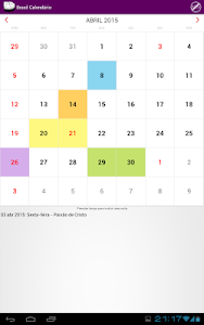 Brasil Calendário 2017 – Calendar 2017 in Brazil with capacity to add ...