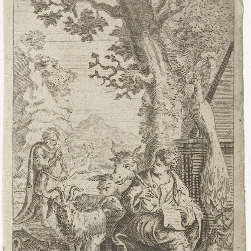 Aesopus schrijft zijn fabels, David Coster, c. 1700 - in or before 1752 ...