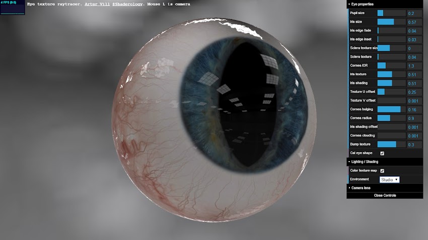 Eye Texture Raytracer by Artur Vill | Experiments with Google