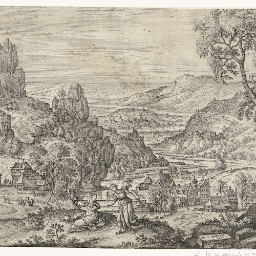 Hagar en de engel, Pieter van der Borcht (I), 1582 - Rijksmuseum