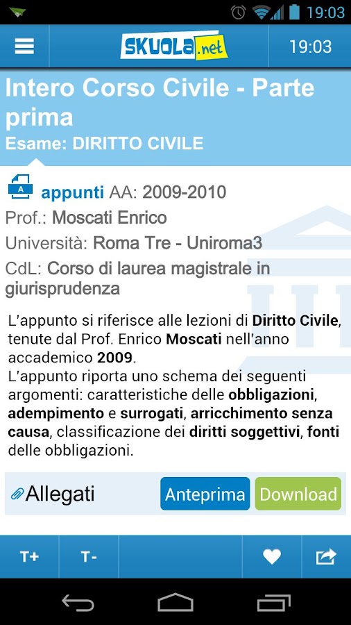 Skuola.net Appunti - App Android su Google Play