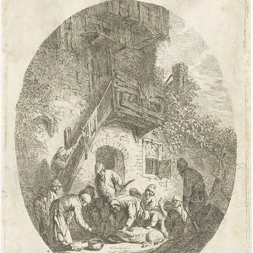 Slachtscene, Frédéric Théodore Faber, after Adriaen van Ostade, 1806 ...