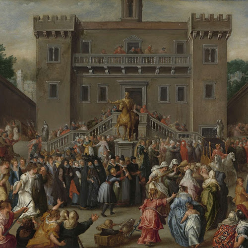 De oploop van de Romeinse vrouwen op het Capitool in Rome, Pieter ...