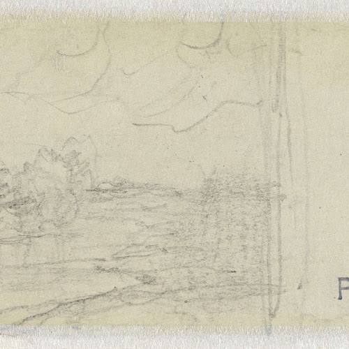 Schets van een landschap met een molen, Willem Roelofs (I), 1832 - 1897 - Rijksmuseum