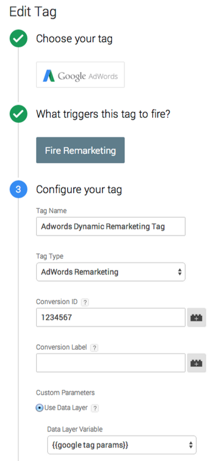 AdWords dynamic remarketing - Tag Manager Help