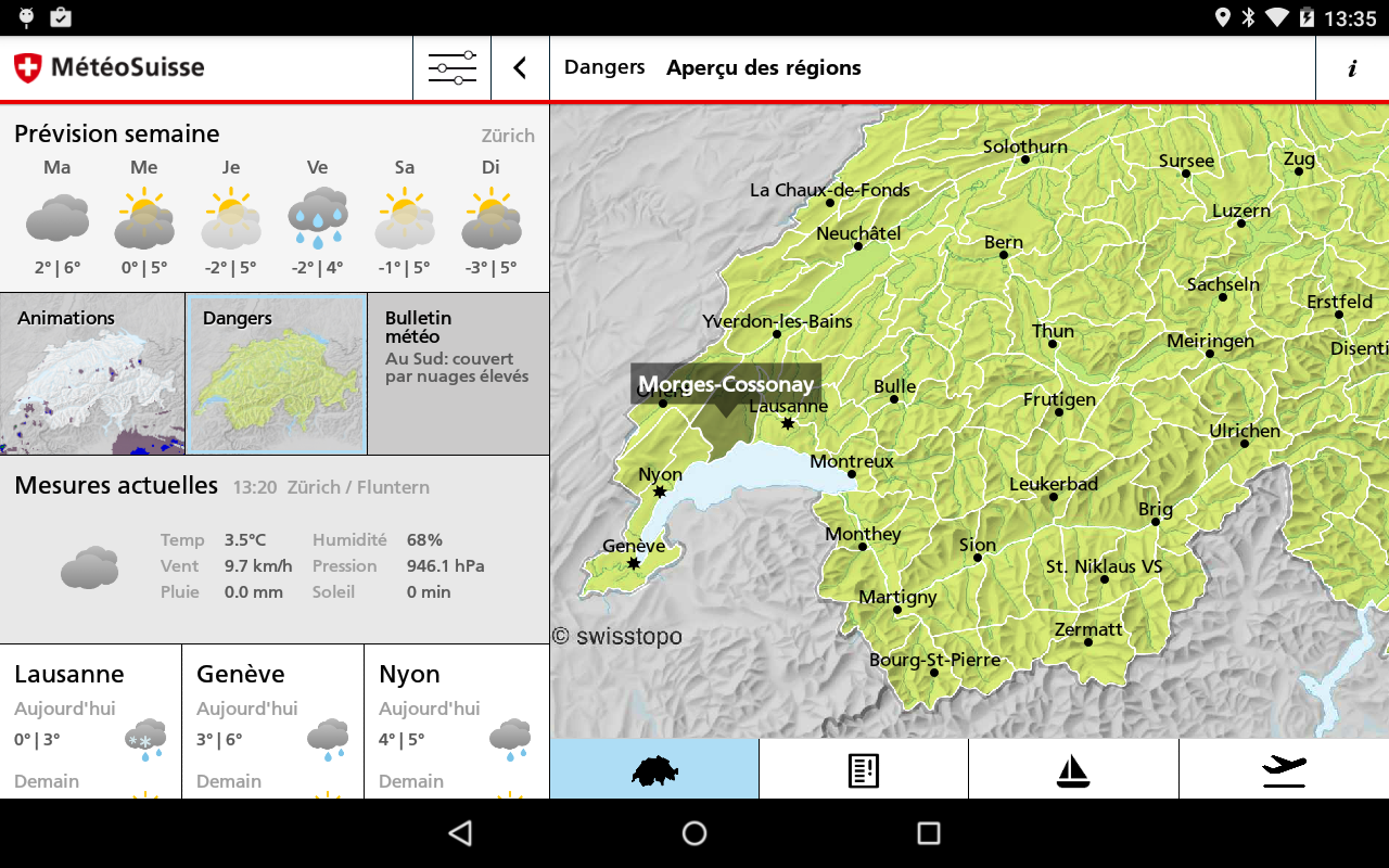 MeteoSwiss – Applications Android sur Google Play