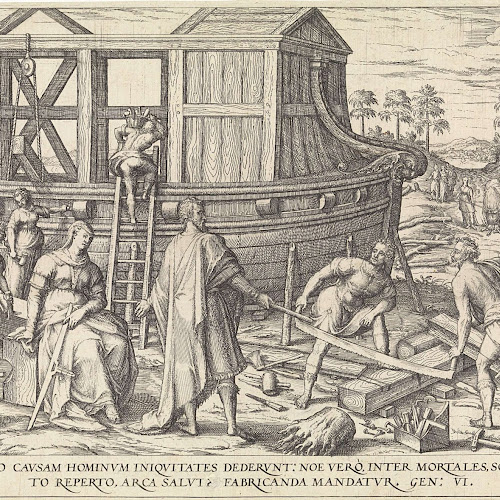 Noach bouwt de ark, Symon Novelanus (toegeschreven aan), 1577 - 1627 - Rijksmuseum