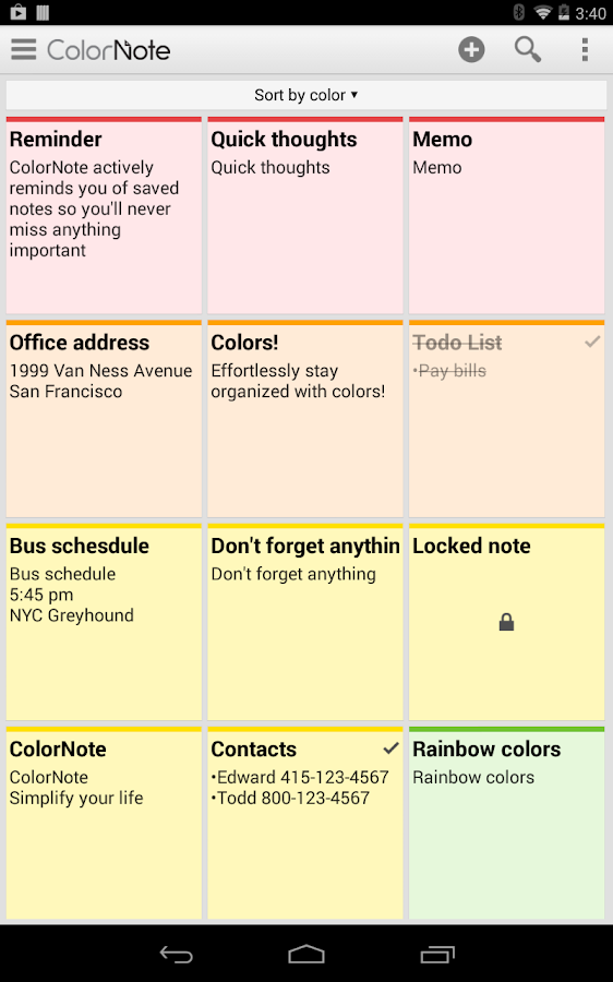 ColorNote Bloc-notes notes – Capture d'écran