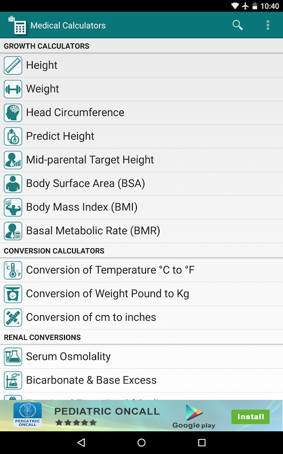 Medical Calculators - Android Apps on Google Play