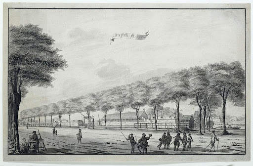 Gezicht op fort de Waterplaats aan de Molenvliet te Batavia - possibly ...