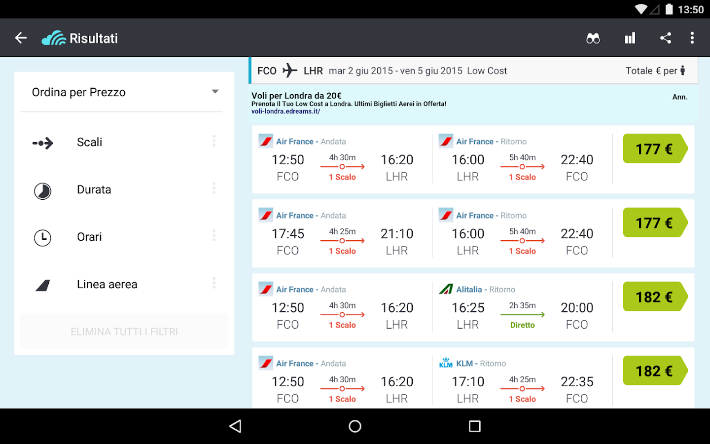 Skyscanner il Trova Voli - App Android su Google Play