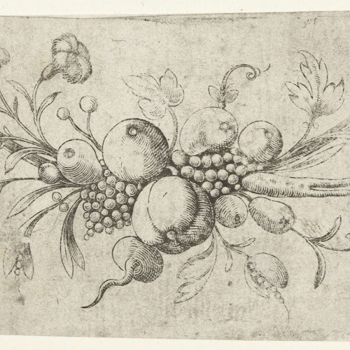 Guirlande van vruchten en bloemen, Adriaen Muntinck, c. 1600 - c. 1699 - Rijksmuseum