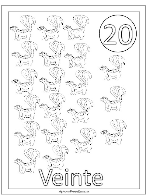 Numeros Del 1 Al 20 Para Colorear Y Aprender Los Numeros