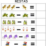 TARJETAS DE RESTAS PARA NIÑOS