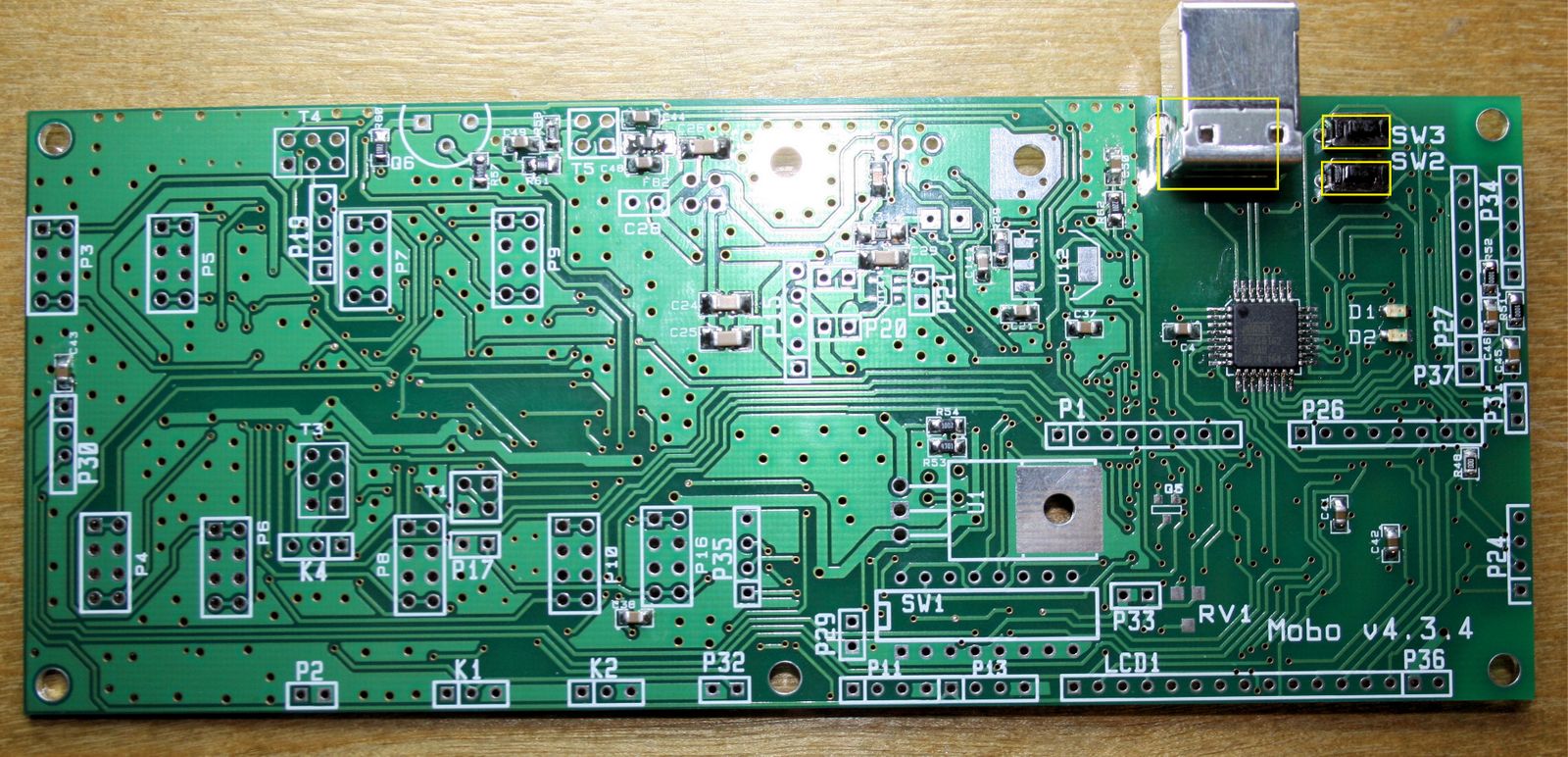 KB1MTS: Switches, USB and Diodes added (SW2, SW3, J1, D3, D4)