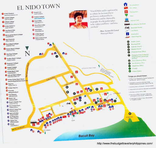 The Budget Traveller - Philippines: Map of El Nido, Palawan Philippines