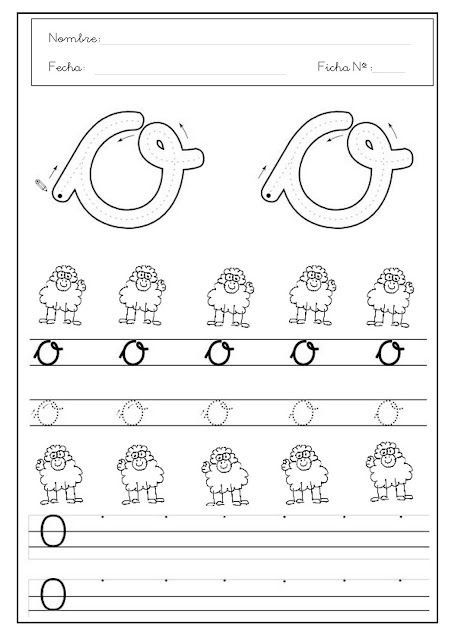 APRENDE A ESCRIBIR LA LETRA O. CALIGRAFIA INFANTIL