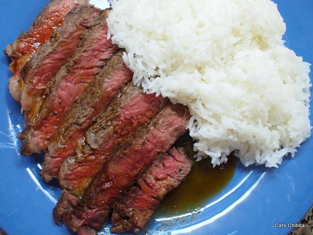 Teriyaki Steak over Rice | Cafe Chibita