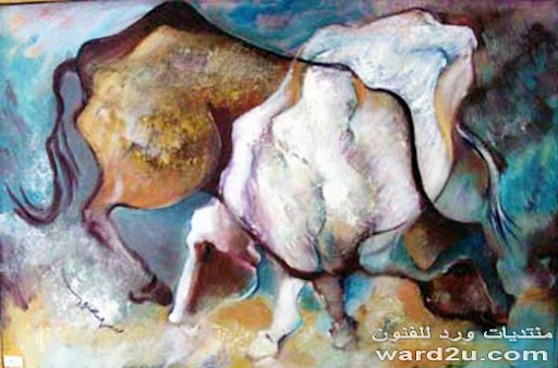 وأحيانا بطابع تعبيري رمزي عميق له صلة وثيقة بمعانات الإنسان المعاصر