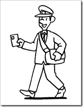 Dibujos para colorear de cartero para el día del cartero