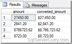 Convert VarChar to Currency in SQL Server