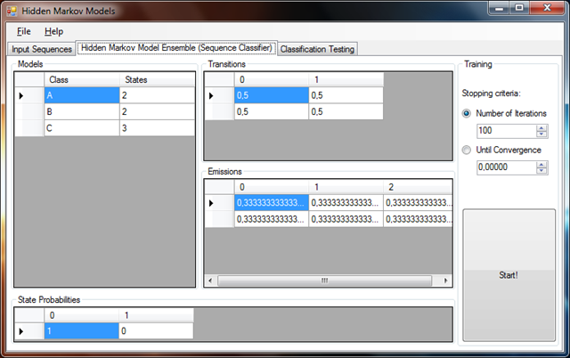 Accord Vision: Hidden Markov Model -Based Sequence Classifiers in C#