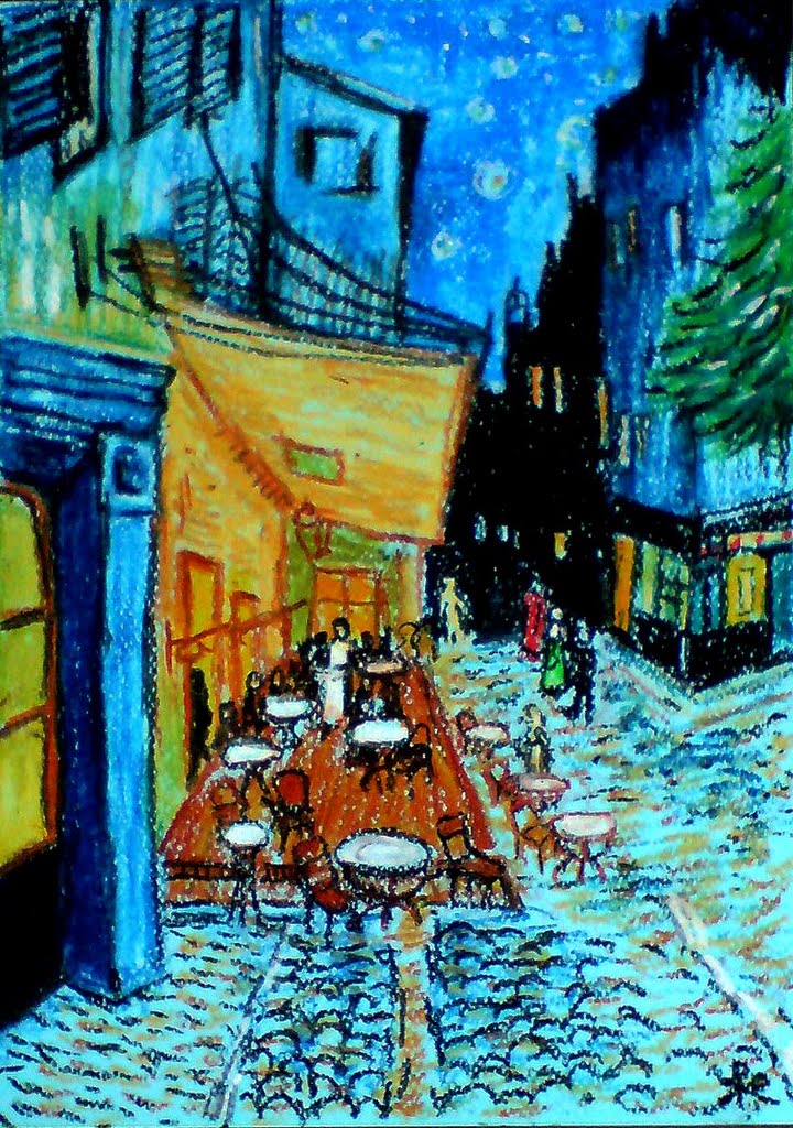 Surface.Oil.Pastel: Van Gogh Studies: Café Terrace at Night