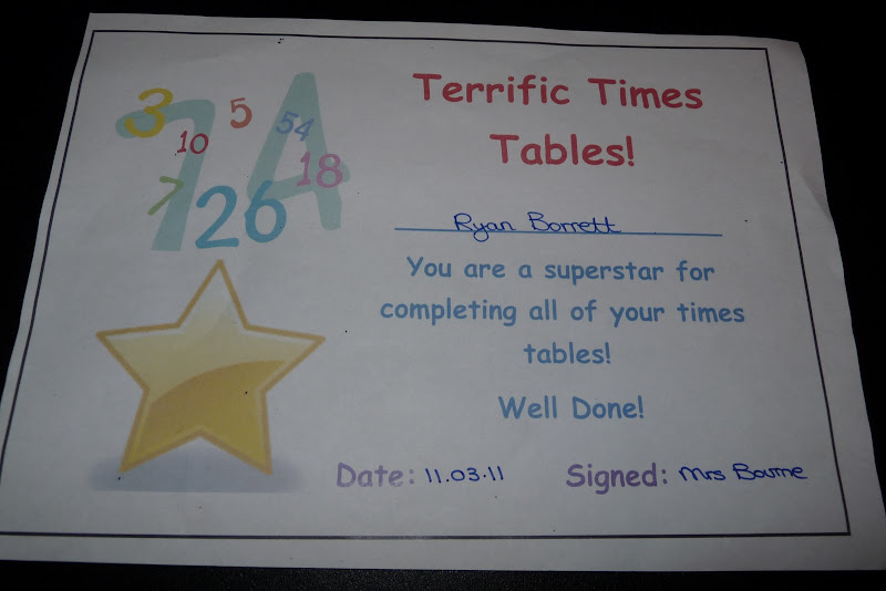 Ryan's Blog: Terrific Times Tables