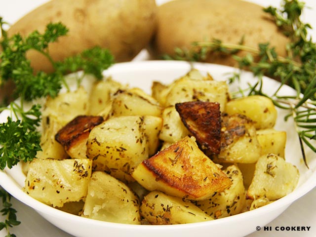 Herbs and Spices Oven Roasted Potatoes | HI COOKERY
