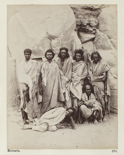 Men in the bisharin camp - Sébah & Joaillier — Google Arts & Culture