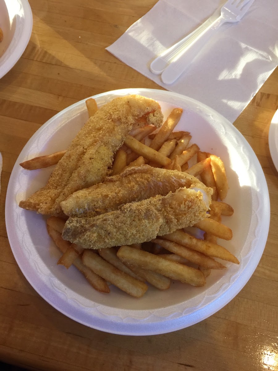 Gluten free cornmeal and rice flour breaded fish and chips - Photo from ...