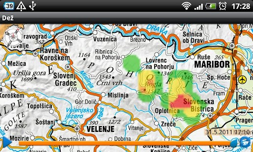 DEŽ - radarska slika padavin + vreme