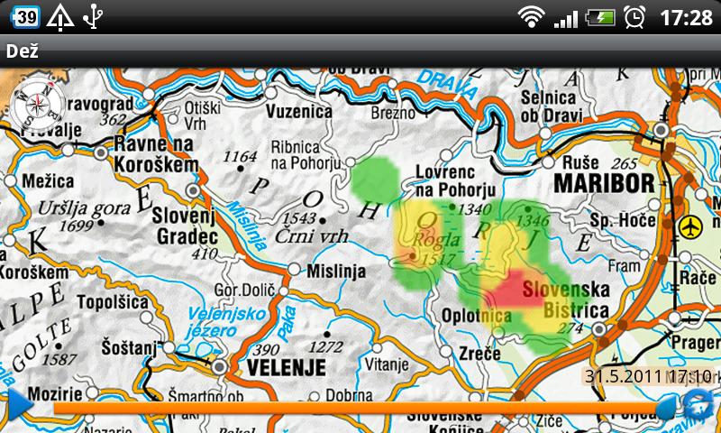 Dež - Radarska slika padavin - Aplikacije za Android v storitvi Google Play
