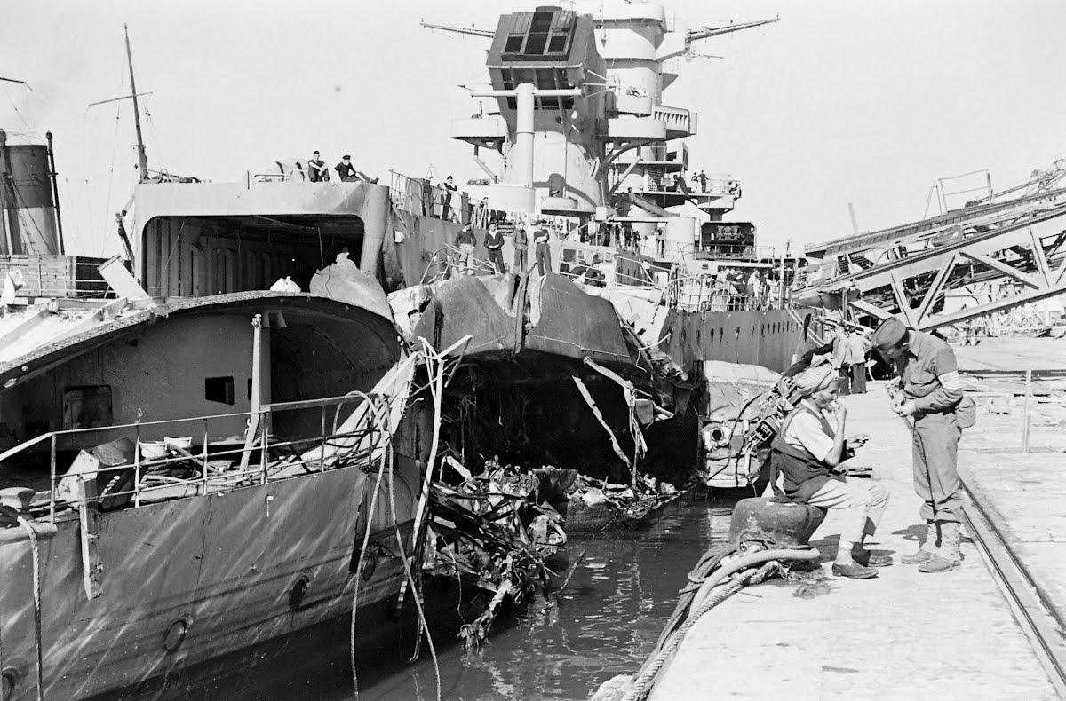 Battleship "Jean Bart" Damage - Eliot Elisofon — Google Arts & Culture