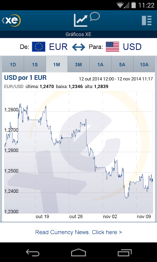XE Currency: captura de tela